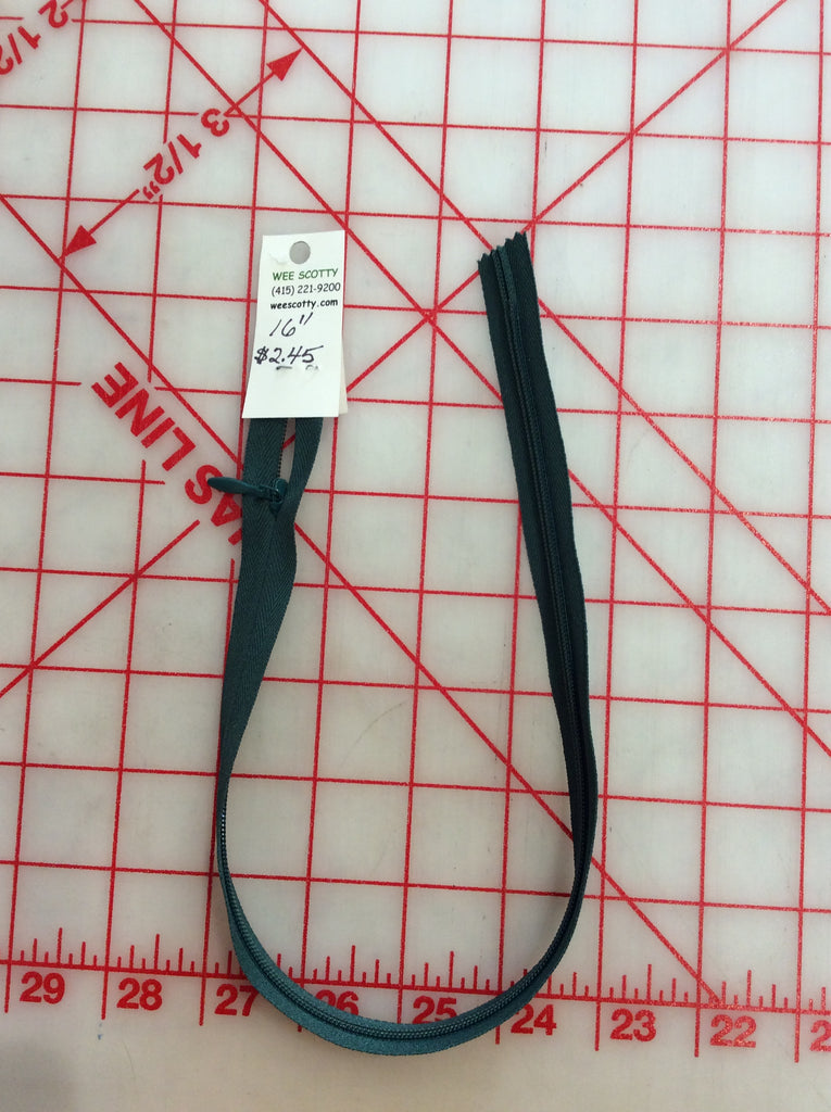 Zipper 16" Green - Invisible – Wee Scotty